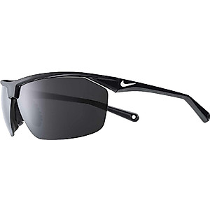 Nike EV1128-001 Tailwind 12 Sunglasses Shiny Black/White Frame Color, Grey Lens Tint