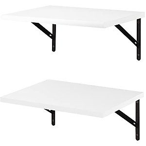SUPERJARE Wall Mounted Floating Shelves, Set of 2, Wide Display Ledges, 11.8 Inch Deep, Large Storage Rack for Room/Kitchen/Office - White