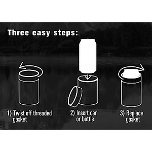 Tahoe Trails Stainless Steel 12oz Vacuum Insulated Can and Bottle Cooler | Double Wall Can Cooler For Cans and Bottles | Copper Plated Can Chiller and Metal Cooler| Stainless Steel