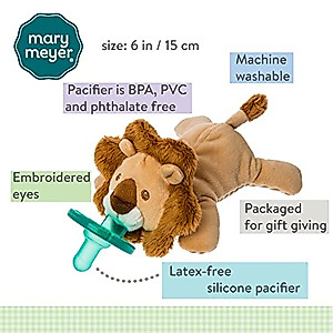 Mary Meyer WubbaNub Soft Toy and Infant Pacifier, Afrique Lion (42554), 1 Count (Pack of 1)