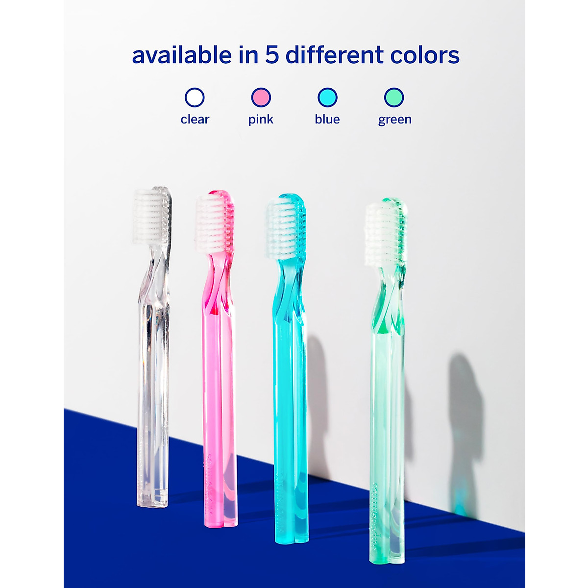 Supersmile New Generation Toothbrush w/ Patented 45° Soft Nylon Bristles - Whitening Tooth Brush w/ Ergonomic Handle Guarantees ADA Recommended Brushing Angle for Adults & Children (Clear)