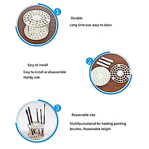 Youfui 49 Holes Paint Brush Holder Stand-Artist Paint & Makeup Brushes Holder for Pens, Pencils or Small Tools