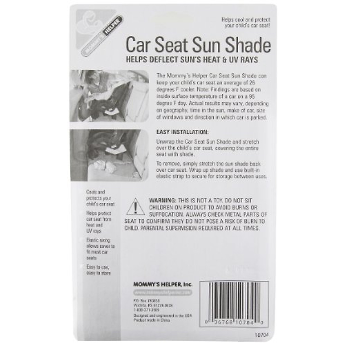 Car Seat Sun Shade Cover - Keep Your Baby's Carseat at a Cooler Temperature - Covers and Blocks Out Heat & Sun - More Comfortable for Baby or Child - Protection from UV Sunlight - Mommy's Helper