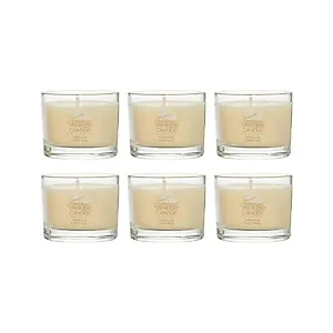 Yankee Candle Signature Votive Mini Candle Jar, Vanilla Cupcake Scent, Natural Soy Wax Blend Candle with Natural Fiber Wick, 1.3 OZ Glass Jar (Pack of 6)