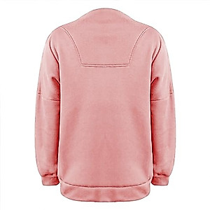 iHPH7 Women's Half Zip Cropped Sweatshirts Fleece Solid Color Zipper Long Sleeve Hoodies 2023 Fall Casual Jacket Y2K Clothes
