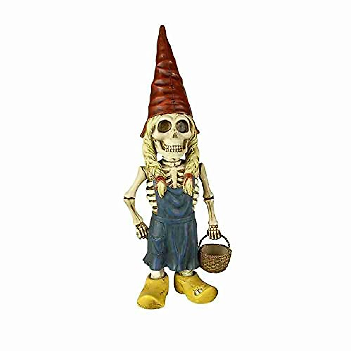 JARPSIRY 2PCS Male and Female Halloween Skeleton Gnome Couple Garden Gnomes Statue Zombie Gnome Sculptures Resin Dwarf Figurines for Indoor Home Ornaments Outdoor Patio Yard Lawn Porch Decor