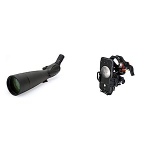 Celestron 52334 TrailSeeker 100 - 45 Degree Spotting Scope(Black) with NexYZ 3-Axis Universal Smartphone Adapter