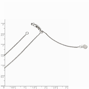 Solid 14K White Gold 1.2mm Adjustable Diamond-Cut Loose Rope Chain Necklace - with Secure Lobster Lock Clasp 30"