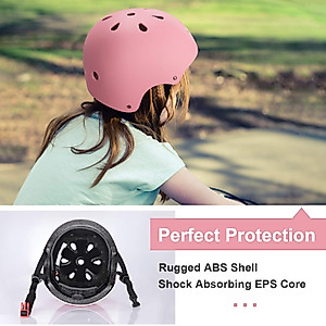 Besttravel Adjustable Helmet For Kids Toddler Bike Ages 3-8 Years Old Boys Girls Multi-Sports Safety (Pink)