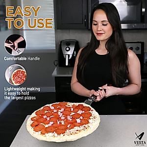 Pizza Spatula - 12 x 14 Inch Stainless Steel Pizza Peel - Foldable Pizza Paddle with Ergonomic Handle - Food Grade Material - Highly Durable Sturdy Construction - Perfect for Pies, Pizza, All Ovens