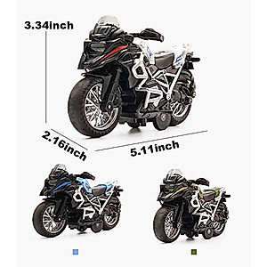 Gilumza Pull Back Motorcycle Toys with Music Lighting, Motorcycles Toy for Boys Kids Christmas Birthday Age 3 4 5 6 7 8 Year Old (Blue)