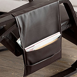 Haotian New Relax Rocking Chair Lounge Chair with Adjustable Footrest and Removable Side Bag, FST20-BR