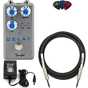 Fender Hammertone Delay Bundle with Power Supply, Instrument Cable, and Picks