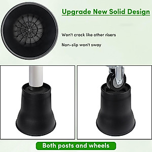 DEDU Bed Risers 6 Inch Heavy Duty 6 Pack, Furniture Risers with Caster Pads Supports Up to 6600 Lbs, Round Couch Risers for Sofas, Desk (Black)