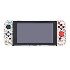 SUPNON Ginkgo Leaves Pattern On Background Protective Case Compatible with Nintendo Switch Soft Slim Grip Cover Shell for Console & Joy-Con with Screen Protector, Thumb Grips Design19309