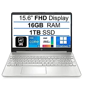 2022 Newest HP 15.6" FHD 1080P IPS Display Laptop Computer, 11th Gen Intel Quad-Core i5-1135G7(Up to 4.2GHz), 1TB PCIe SSD, 16GB RAM, Webcam, Wi-Fi, Bluetooth, HDMI, Windows 11, Silver