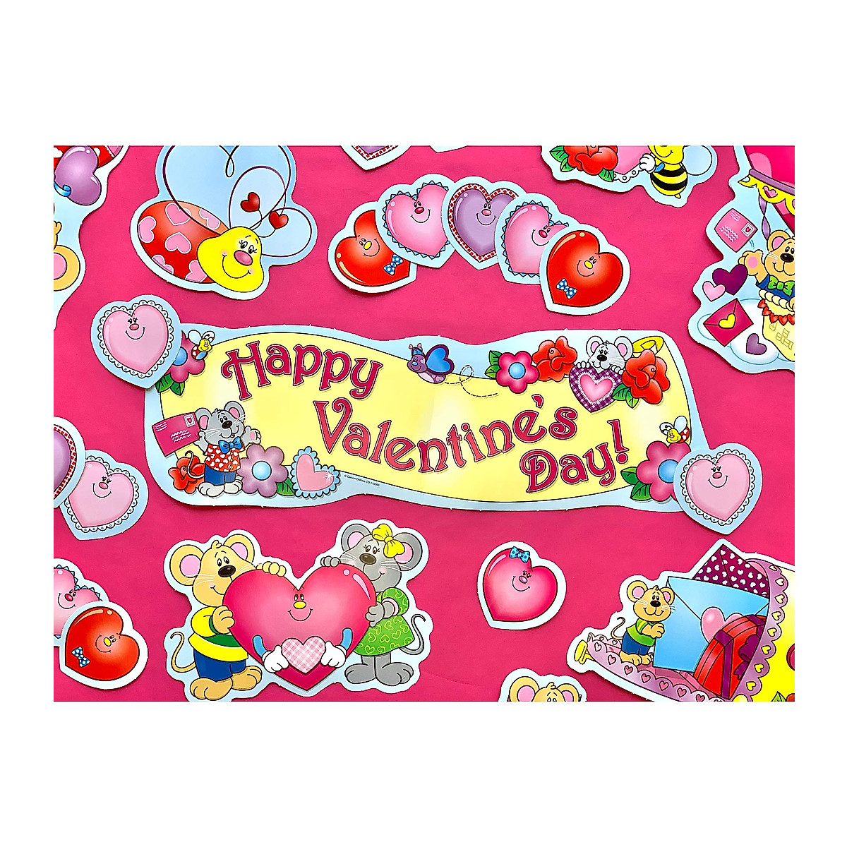 Carson-Dellosa 110060 Valentine's Day Mini Bulletin Board Set | 41pcs, Multi