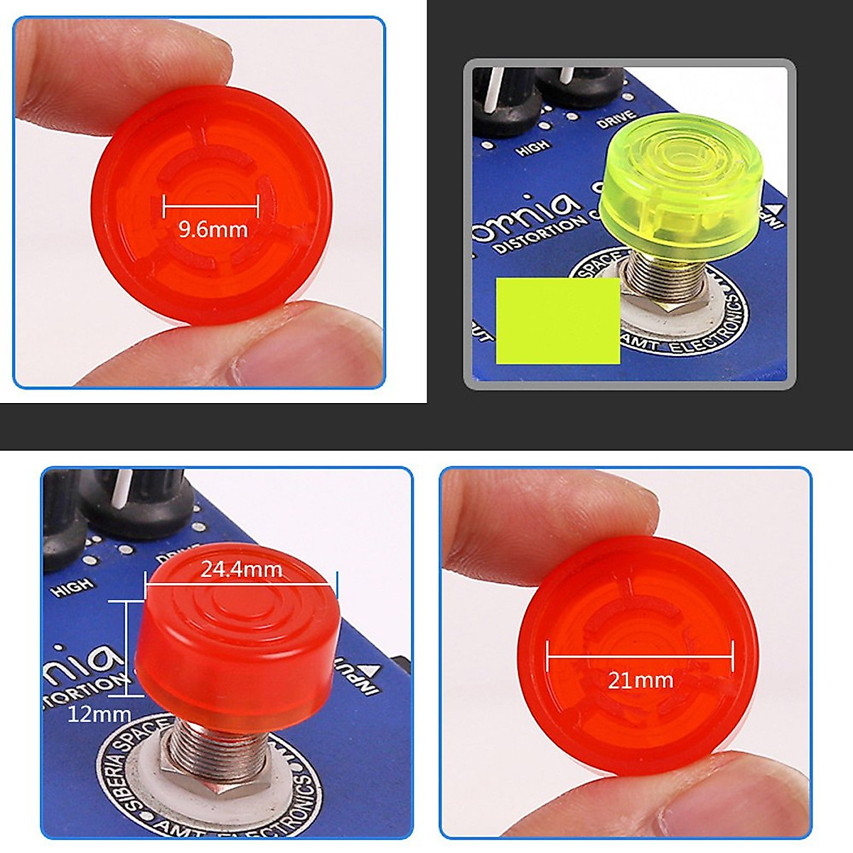 MoonEmbassy Guitar Effects Pedal Footswitch Topper,Effect Foot Nail Cap,Protection Cap for Guitar Pedal Effectfor,Colorful,10PCS/Set