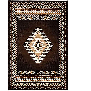 Native American Western Tribal Brown Area Rug (8 Feet X 10 Feet)