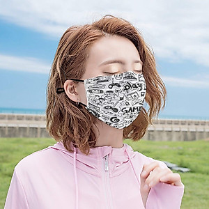 Comfortable Windproof, Monochrome Sketch Style Gaming Design Racing Monitor Device Gadget Teen 90s,Printed Facial decorations for adult JB-0002956