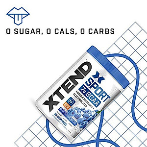 XTEND Sport BCAA Powder Blue Raspberry Ice - Electrolyte Powder for Recovery & Hydration with Amino Acids - 30 Servings