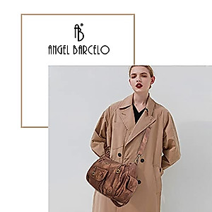 Angel Barcelo Womens Purses and Handbags PU Leather Shoulder Bag Fashion Hobo Bags for Girls (Stylish Brown)