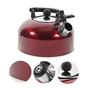 PRETYZOOM Whistling Buzzing Kettle Japanese Tea Kettle Stovetop Teapot Japanese Hemispherical Stove Teapots Espresso Machines Metal Large Teapot Red Classic Stainless Steel Blooming