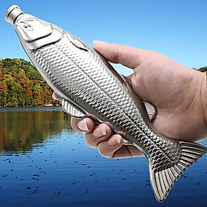 XuoAz Flasks-Men Stainless-Steel Fish-Shape Liquor-Flask with Funnel Set 4oz