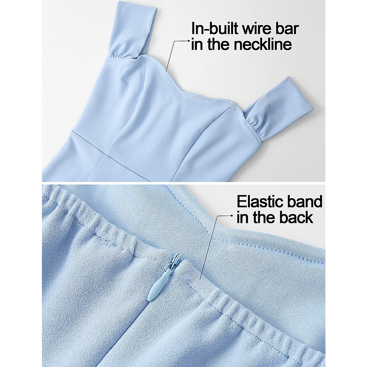 ZESICA Women's Elegant Backless Long Cocktail Dress High Slit Flowy A Line Wedding Guest Maxi Dresses,Blue,Medium