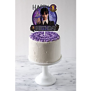 Wednesday Birthday Cake Topper, Wednesday Addams Cake Topper, Wednesday Horror TV Theme Birthday Party Decorations