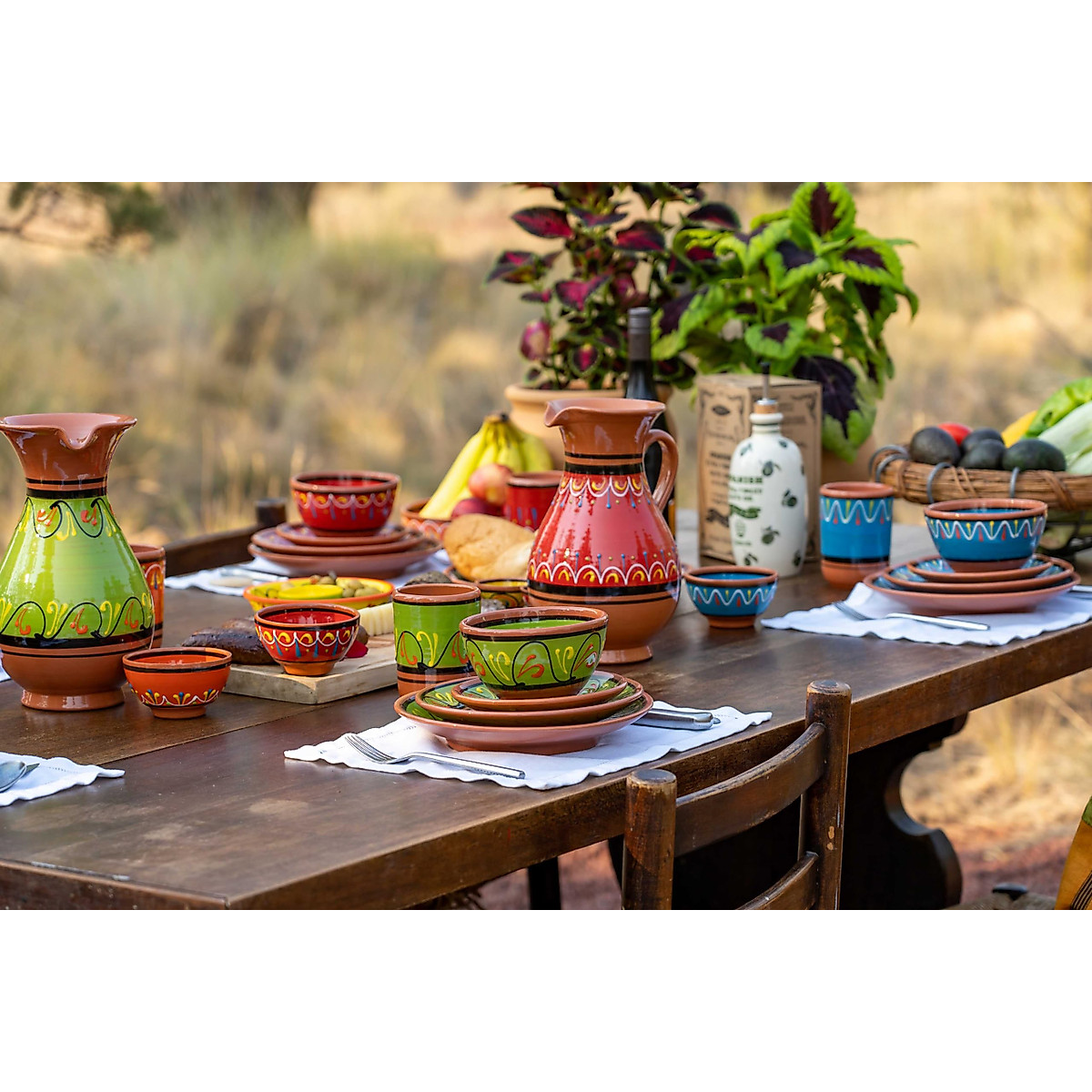 Cactus Canyon Ceramics Spanish Terracotta Deep Serving Dish, Blue