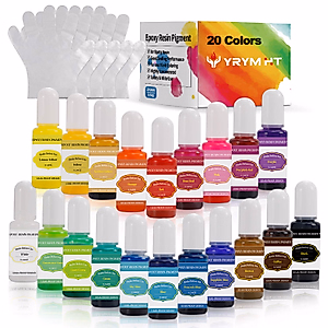 Epoxy Resin Pigment - 20 Colors Epoxy Resin Dye Liquid for Epoxy Resin Coloring, High Concentrated Resin Color Pigment Mix Color for Resin Jewelry Crafts Art Paint Making - 10ml Each…