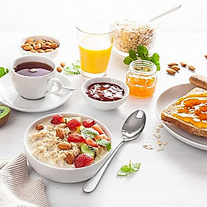 Bacom Stainless Steel Teaspoons Set, 8-Piece Dessert Spoons Silverware Set, 6.7" Silver Spoons with Mirror Polished & Dishwasher Safe