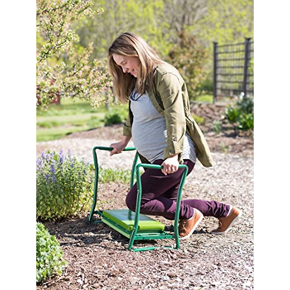 Gardener's Supply Company Garden Kneeler and Portable Stool | Extra Wide & Soft Kneeler for Outdoor Flower Beds and Raised Bed Planting | Ideal Gardening Gifts for Grandparents & Senior Gardeners