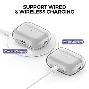 AhaStyle Clear Airpods Pro 2 Case (2023/2022) Soft TPU Protective Covers Come with Hand Strap Compatible with Apple AirPods Pro 2 [USB-C/Lightning Cable] Charging Case (Black)