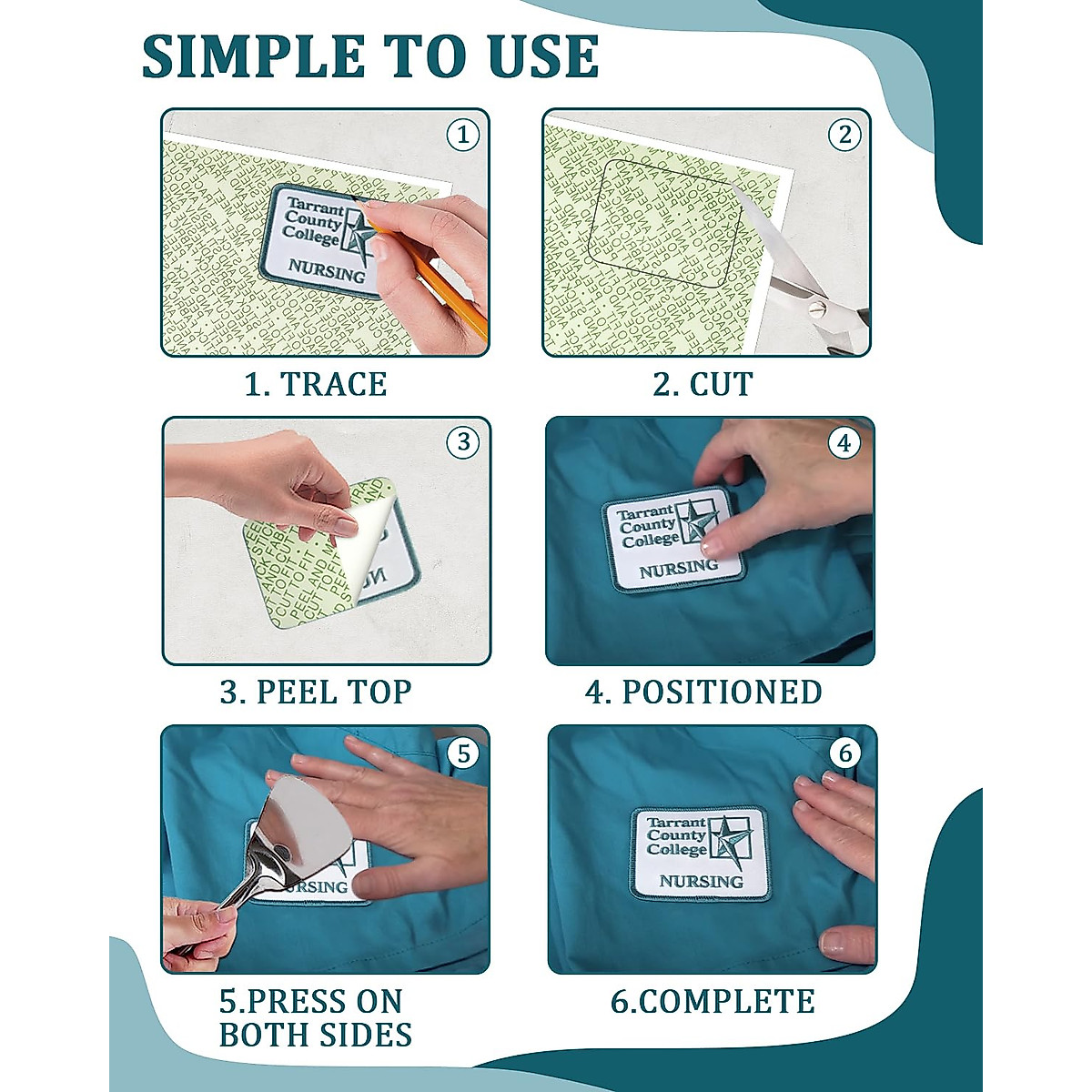 Patch Magic Adhesive, 2 Pack Girl Scout Patch Adhesive Washable Double-Sided Glue for Scout Badges, Patches, Fabric, and More, Cut to Fit Freestyle, No Sewing No Ironing