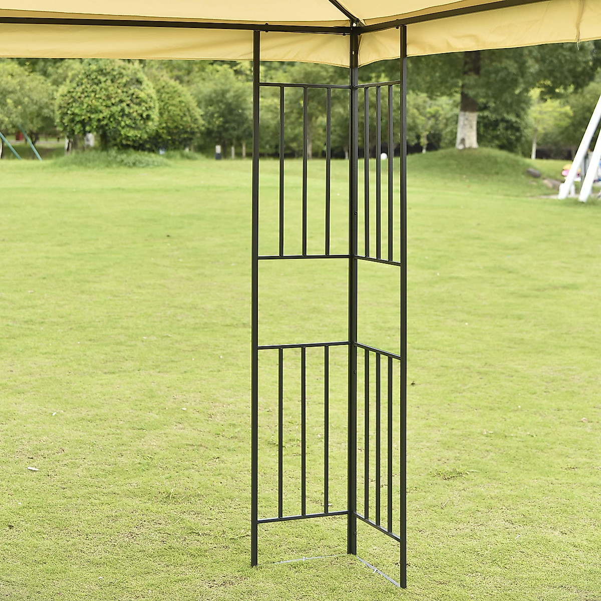 Merax Hardtop Gazebo - Outdoor Canopy Tent with Netting for Patio Garden Backyard (Beige)