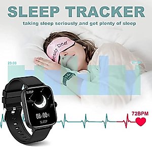 CODMETQL 2023 Smart Watch with Text and Bluetooth Call Receive/Dial Smart Watch for Android iOS Phone Compatible IP67 Waterproof Fitness Activity Tracker Watch Heart Rate Sleep Blood Pressure Monitor