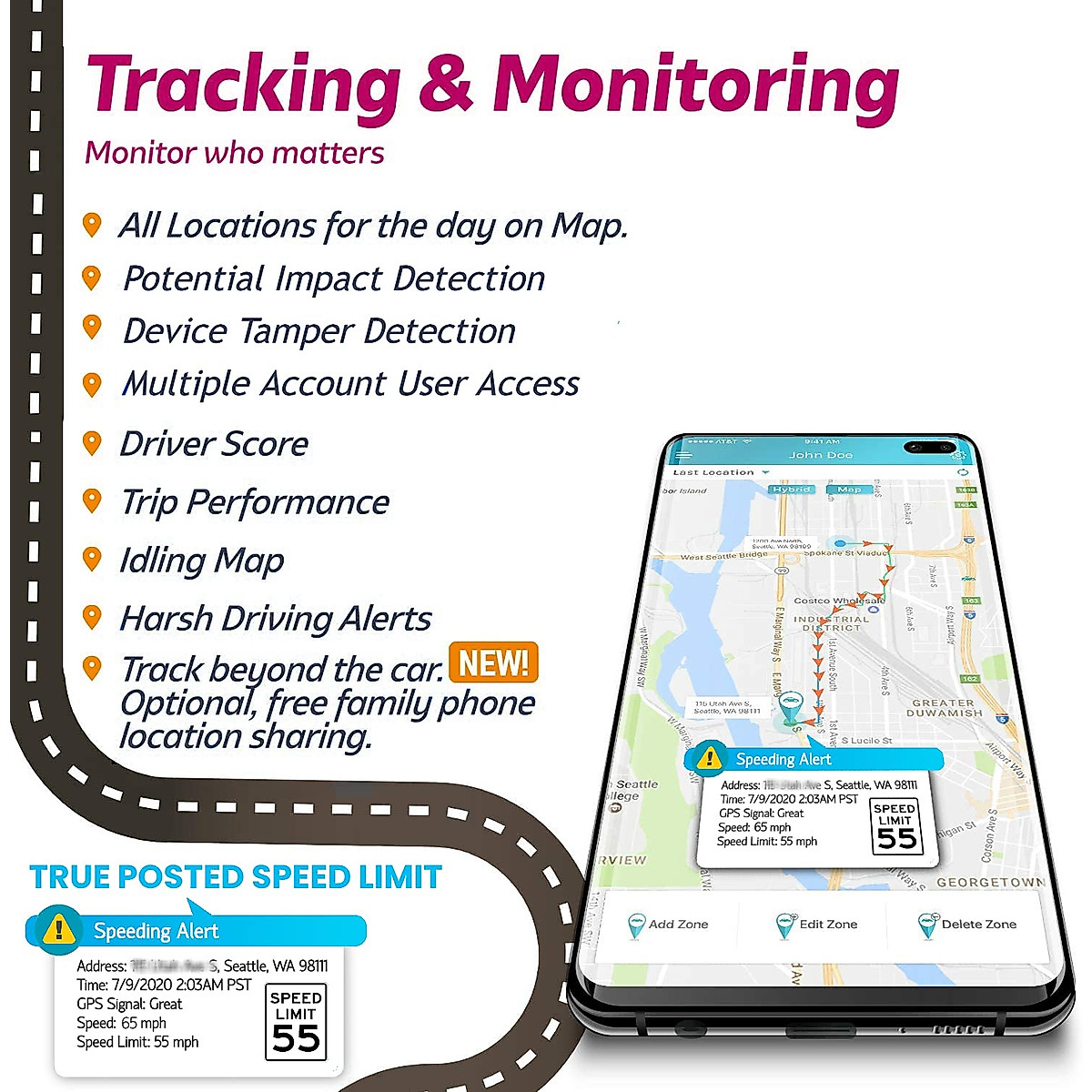 VyncsPro 4G No Monthly Fee 60 Seconds GPS, Live Map, Trip Replay, OBD GPS Tracker for Cars, Real Time GPS, 1 Year Data SIM, Teen Driving Alert Car Health Recall Fuel Report Activation Fee Reqd