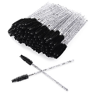 300 Pieces Disposable Eyelash Brushes with Spiral Design Multi-color Mascara Wands Portable Makeup Applicator Kit for Eyelash Extensions and Eyebrow Brush (Black)