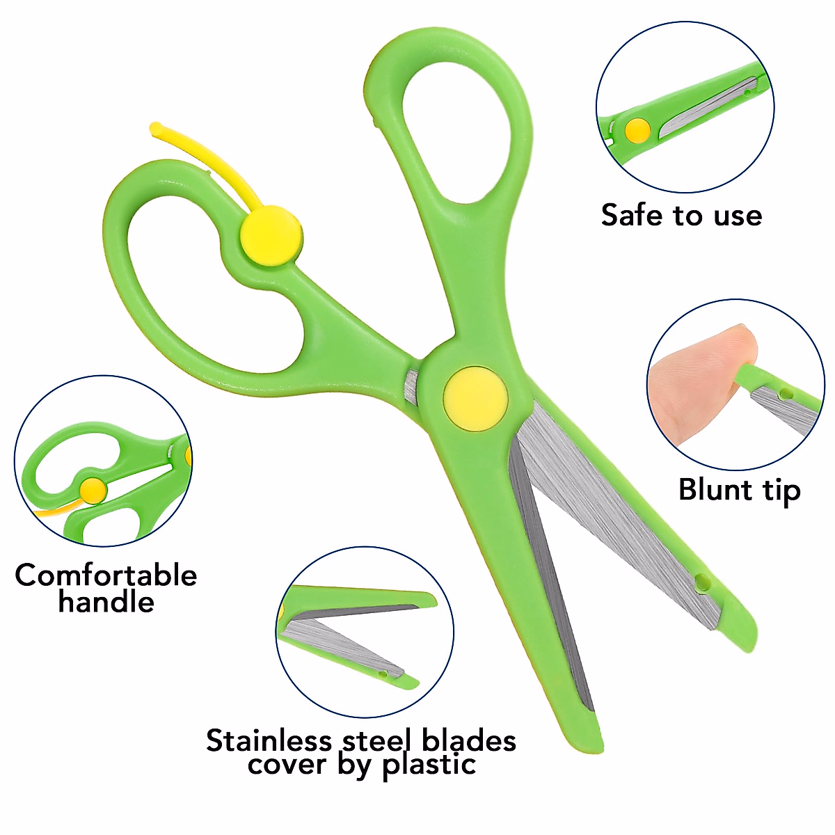 BURVAGY 45-Pack Preschool Training Scissors,Children Safety Scissors,Blunt Kids Craft Scissors,Pre-School Training Scissors,Art Craft Scissors…