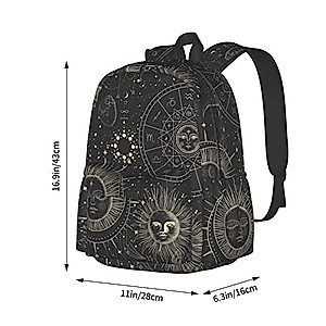 Sun Moon Backpack Book Bags Lightweight Casual Laptop Backpacks Travel Daypack For Man Woman