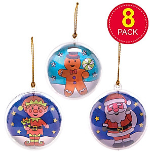 Baker Ross AT163 Christmas Colour in Baubles, Festive Arts and Crafts (Pack of 8), Assorted