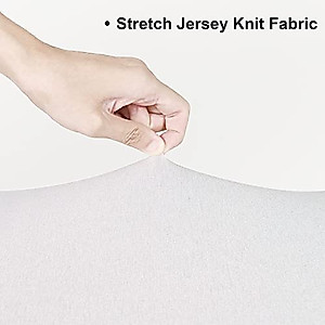 TILLYOU 2 Pack Mini Crib Fitted Sheets, Stretchy Soft Jersey Knit Portable Mini Pack n Play Playard, Playpen Bedding Sheet for Baby, Light Green & Light Gray