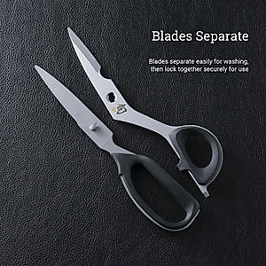 Shun Cutlery Kitchen Shears, Stainless Steel Cooking Scissors, Blades Separate for Easy Cleaning, Comfortable, Non-Slip Handle, Kitchen Shears Heavy Duty