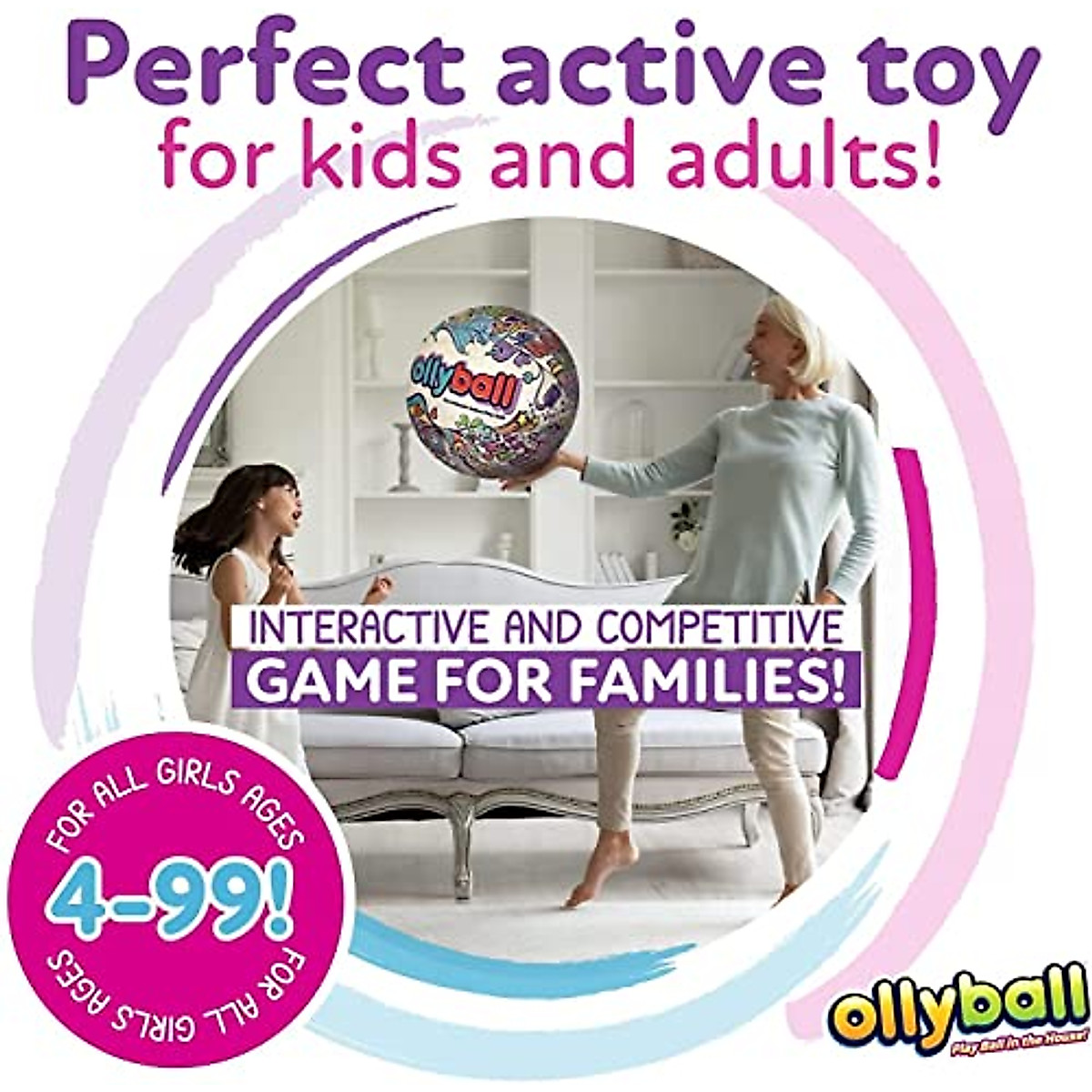 Ollyball Girl Power! The Ultimate Indoor Colorable Play Ball for Kicking and Coloring in The House! (Girl Power! Eco Pak (2 Pack))