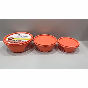 Unica Round Containers with Lids, Microwavable & Airtight, Freezer-safe Containers, BPA-free and Dishwasher Safe Meal Prep Container Set of 3, 15, 26, 39 oz, 6.9x6.9x3.01 in