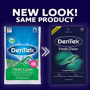 DenTek Fresh Clean Floss Picks, For Extra Tight Teeth, 75 Count