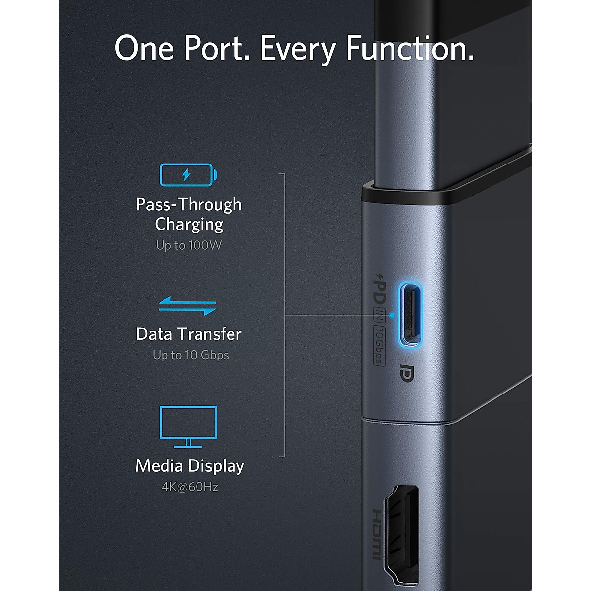 Anker USB C Hub for MacBook, PowerExpand 9-in-2 USB C Hub with 85W Power Delivery, 4K@30Hz HDMI, USB C Multi-Function Port, 2 USB-A 3.0 Ports, 1 Gbps Ethernet, 3.5 mm Audio, SD and microSD Card Reader