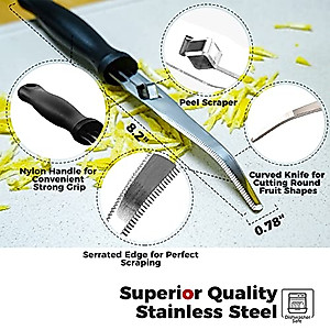 Better Houseware Grapefruit Knife curved serrated Stainless Steel Knife w/Nylon Handle, Serrated Edge grapefruit peeler knife, kiwi knife, lemon zester, Dishwasher Safe | Kitchen Utensils